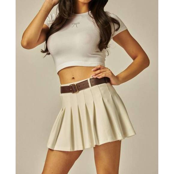 Love Poem | Skirts | New Love Poem Pleated Skirt In Vanilla | Poshmark